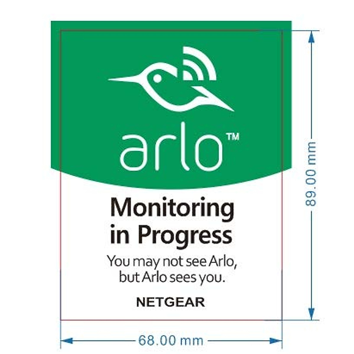 Arlo Yard Security Sign, 8 yr Weatherproof Reflective Aluminum Construction, 6 Window/Door Stickers by 3M Included