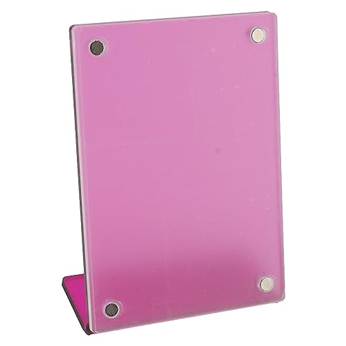 Slanted Back Photo Frame, Wide Application 3 Inch Multi Purpose Acrylic Self Standing Photo Frame L Shaped for Business Cards for Office (Rose Red)