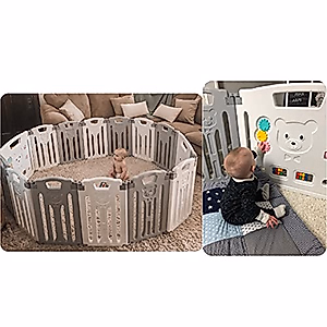 Dream On Me 14 Panel Oasis Play Center, Play Pen, Playard in Grey and White
