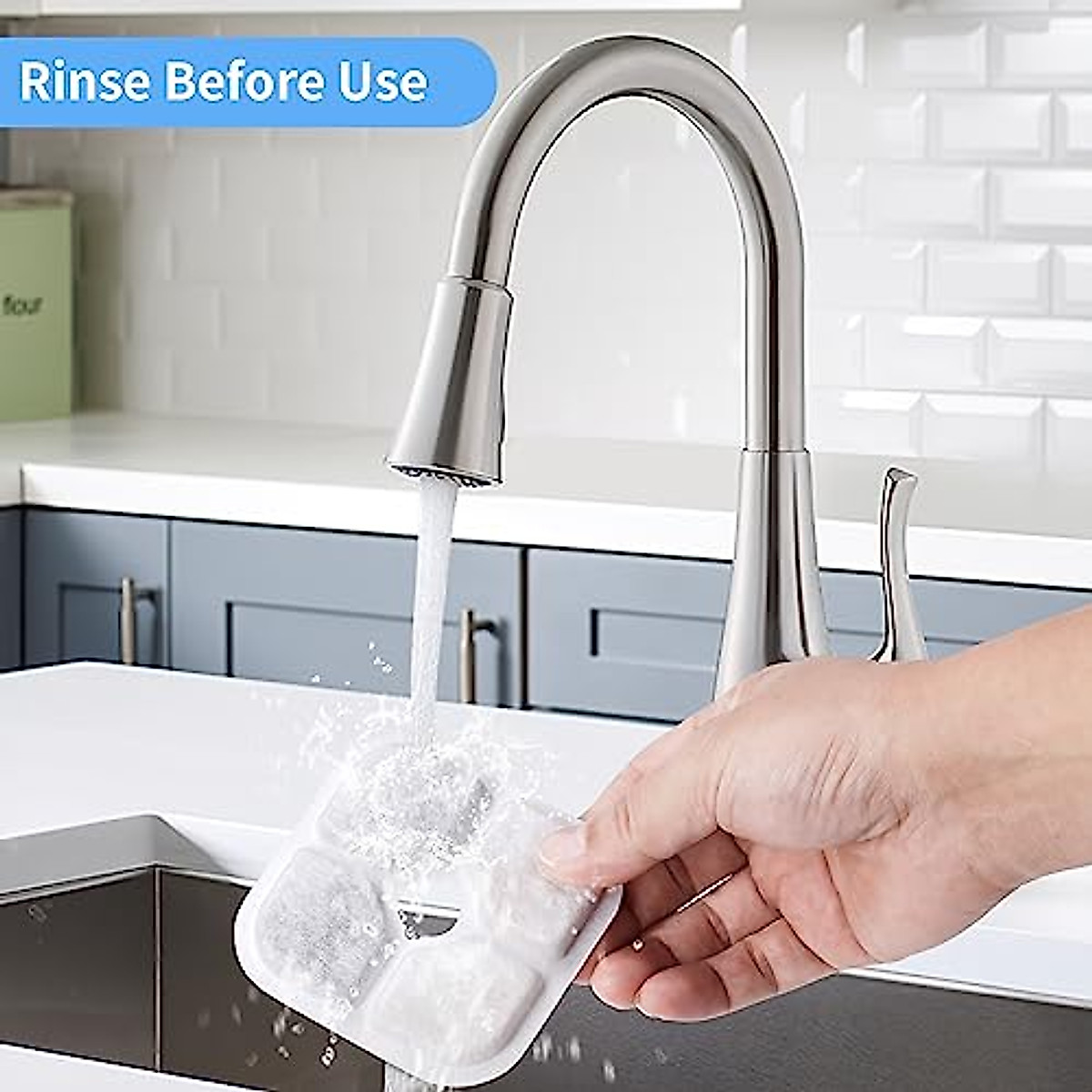 Redoso 6 Pack Cat Fountain Filter for Catit PIXI Drinking Fountains, Triple Action Water Filter with Activated Carbon and Resin, 6 Count