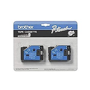 2-pack TC-10 1/2in Black On Clear Tape for Brother PT-6 8 10 12 15 20 150 170