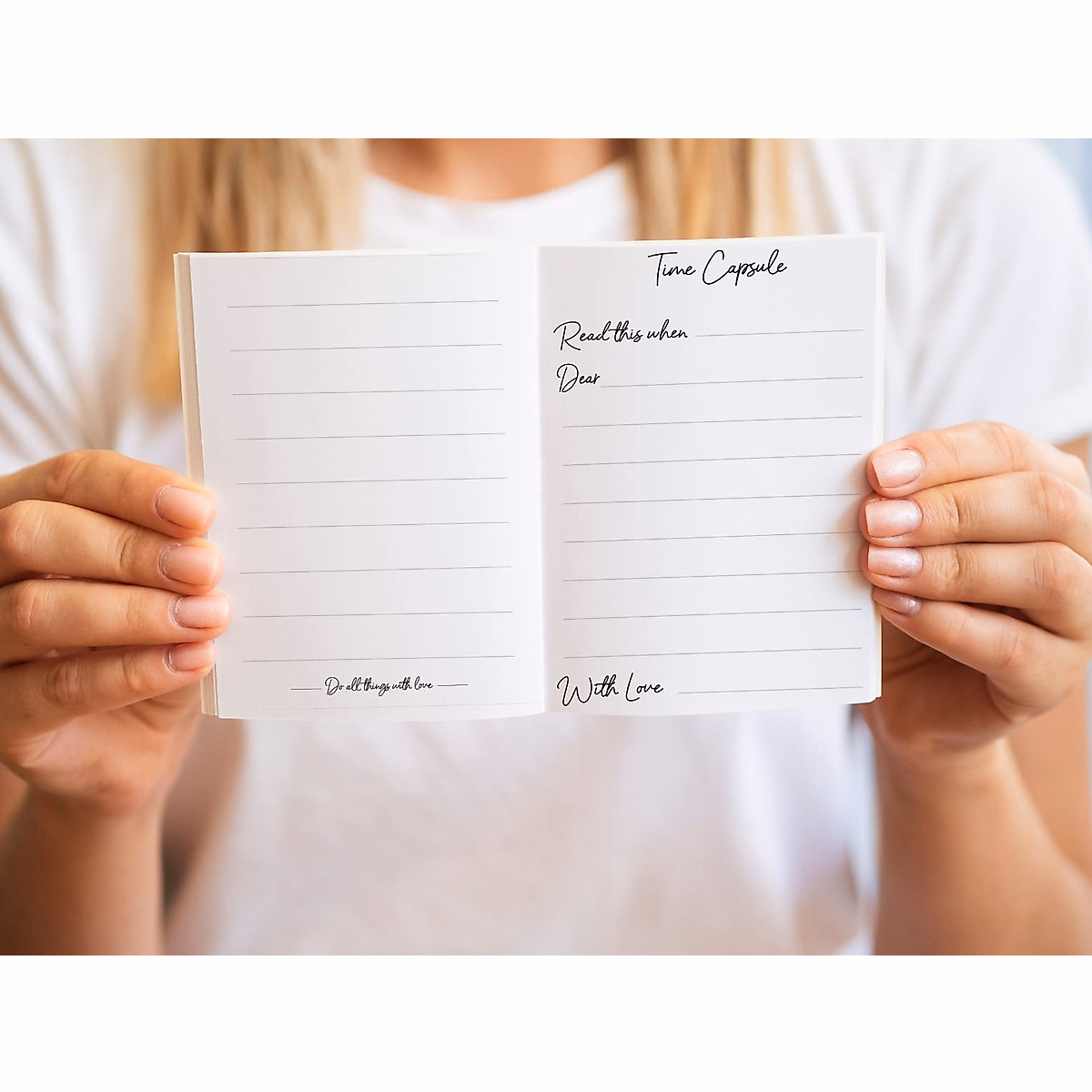 UNITED ESELL Modern Wedding Vow Books His and Hers - Bride and Wedding Notebook with 28 Pages - 5,9" x 3.9"- Great for Vow Renewal - Bridal Shower Gifts – Booklet - Bonus Time Capsule Love (GOLD)