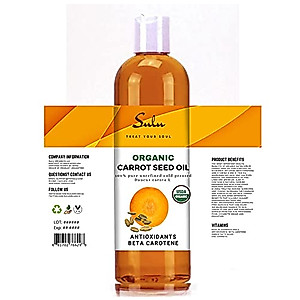 SULU ORGANICS Pure Organic Unrefined Cold Pressed Carrot Seed Oil (8 oz)