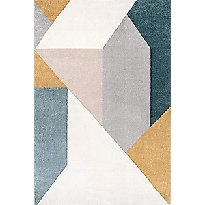 nuLOOM Prisms Modern Abstract Area Rug, 5' x 8', Light Grey