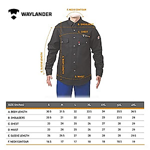 Waylander BROKK Welding FR Flame Resistant Long Sleeve Shirt for Men 9Oz Welding Shirt