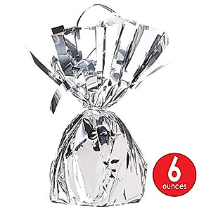 Beistle 12 Piece Metallic Silver Balloon Weights for Birthday Decoration Table Centerpiece Party Favors Weddings