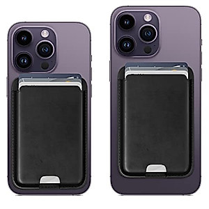 EDC Leather Wallet for Apple MagSafe, MagSafe Wallet Compatible with iPhone 14/13/12 Series and MagSafe Case, Detachable RFID Card Holder for 3 Credit Cards, Blue