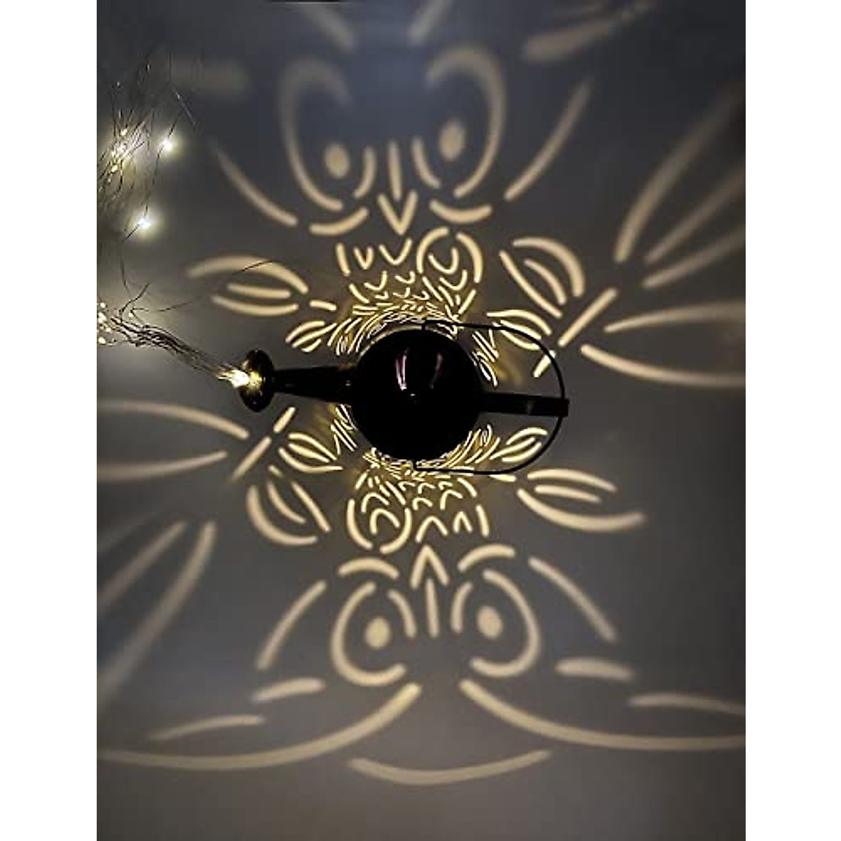 Solar Watering Can with Cascading Lights - Large Waterfall Lights Garden Decor, Owl Shape Solar Hanging Lantern Outdoor Waterproof , 96 LEDs String Light Flashing for Patio,Lawn,Garden,Pathway