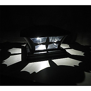 iGlow 8 Pack Vintage Bronze Garden 6 x 6 Solar SMD LED Post Deck Cap Square Fence Light Landscape Lamp PVC Vinyl Wood