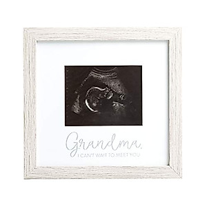 Kate & Milo Rustic Grandma Sonogram Picture Frame, Pregnancy Announcement, Ultrasound Baby Photo Frame, Gender-Neutral Baby Keepsake Frame, Tabletop And Wall Décor, 4x5 Photo Insert, Distressed Gray