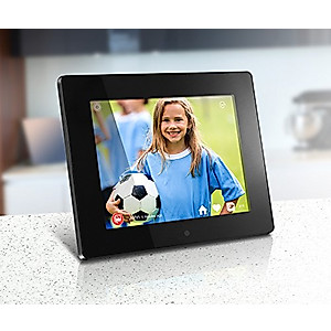 Aluratek 8" Wifi Digital Photo Frame with Touchscreen and 16GB Built-In Memory, USB/SD/SDHC Supported, Built-In Clock, Calendar, Weather, Easy Setup