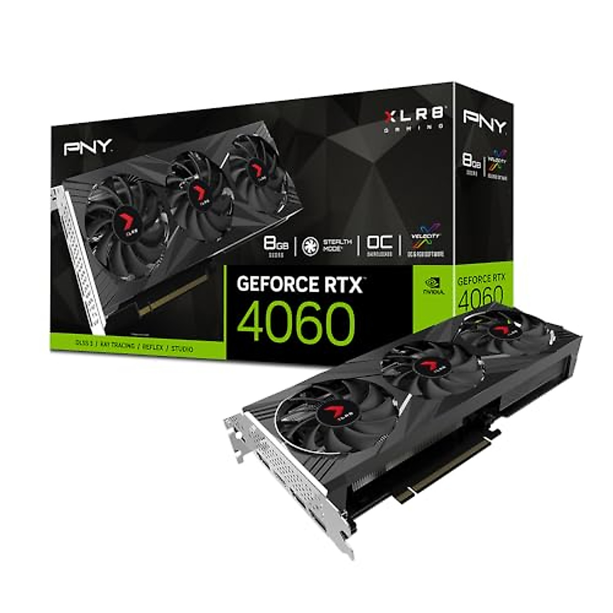 PNY GeForce RTX™ 4060 8GB XLR8 Gaming Verto RGB Triple Fan OC Graphics Card DLSS 3