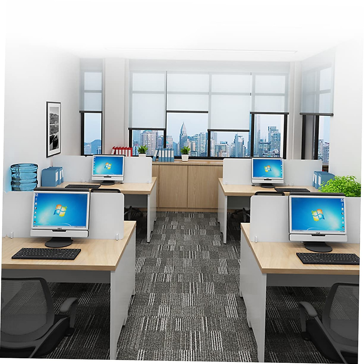 COOPHYA Desk Dividers for Students Privacy Table Desk Shelf Desk Table Divider Panels Desk Separator Panel Acrylic Desk Panels Privacy Desk Divider Splatter Guard Oven White Frosted Office