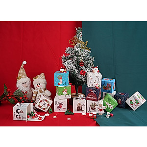 ysmile Christmas Advent Calendar 2024, DIY 25 Empty Christmas Countdown Box for Gift Wrap, 25 Days Number Xmas Holiday Dec