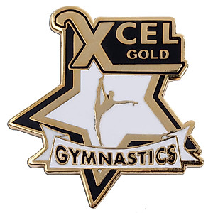 Snowflake Designs Gold Xcel Gymnastics Pin - #2003