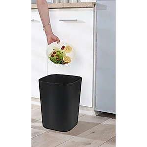 Besli 2 Gallon Small Trash Can Garbage Can Wastebasket for Bathroom Bedroom Kitchen Office (Black, 2 Pack)