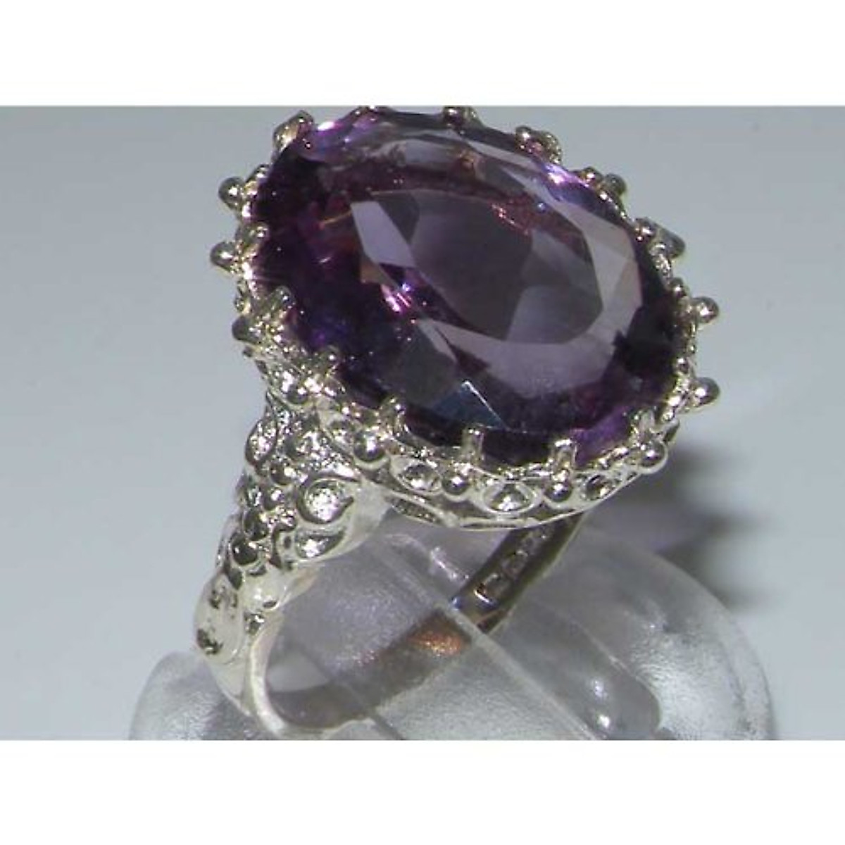 LetsBuyGold 925 Sterling Silver Natural Amethyst Womens Promise Ring - Size 6.5