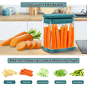 French Fry Cutter, Solucky Potato Onion Cutter, Professional Homestyle Vegetable Chopper Dicer, Great for Potatoes Carrots Cucumbers Zucchini Peppers 3/8 inch Blade(Only 1 Blade)