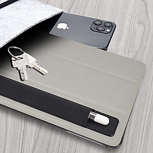 Doormoon Pencil Holder for iPad 2018 (6th Gen)/ iPad Air/ 9.7 / Pro 10.5"/12.9", Detachable Elastic Apple Pencil 2nd Gen Leather Sleeve Pocket Pouch (Black x 2)