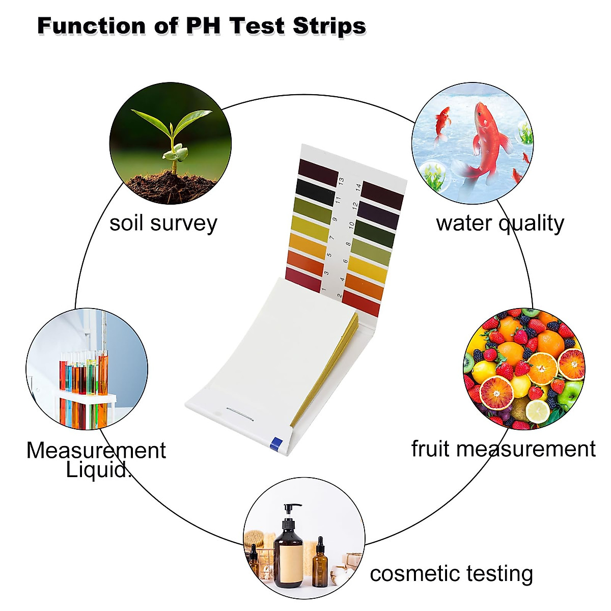 Honbay 10 Pack 800 Pieces PH Test Strips Universal Litmus Indicator Full Range 1-14 pH Testing Paper Universal pH Test Litmus Paper pH Testing Strips for Water Wine Saliva Urine Soil Food Fish Tank