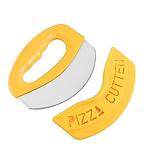niceeshop Pizza Cutter, Pizza Knife sharp stainless steel blade, easy-to-clean and safe slicer with cover, for pizza lovers-a warm gift for mom.