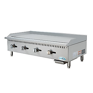KoolMore 48 in. Natural Gas 4- Burner Griddle with 90,000 BTU in Stainless-Steel, ETL Listed (KM-GG4-48M)