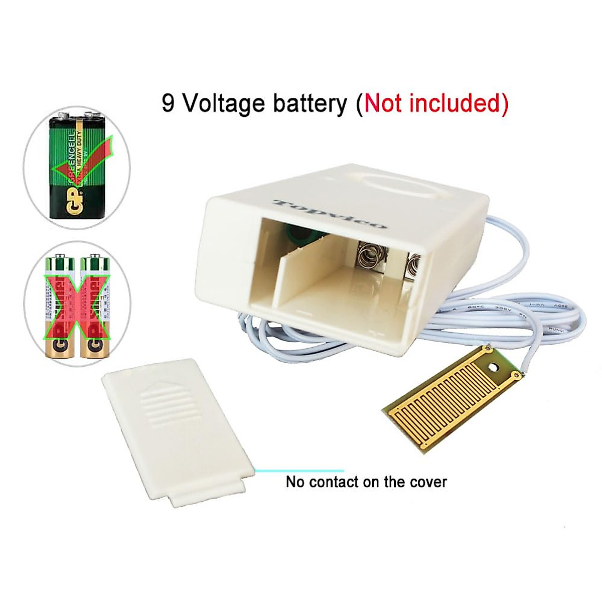 Topvico Water Leak Sensor Detector Flood Alarm for Basement Moisture 120dB Work Alone Battery Operated 3 Packs