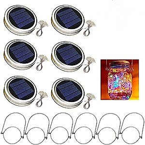 Ruifaya Solar Power Mason Jar Lid Lights LED Waterproof Fairy Decor String Wedding Outdoor Christmas De Party Garden L4Y7 L Light Lights