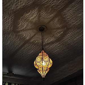 DecorHack by Arusaya Wedding Event Party Festival Decoration Ceiling Pendant Fixtures Lamp Light Moroccan Lamp (14X8 Inch)