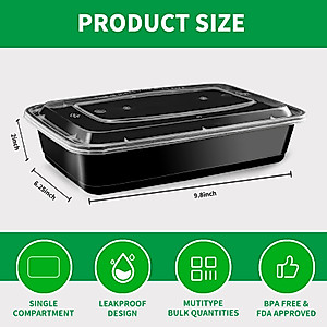 RAIHOMKIT [30 Pack 38oz Meal Prep Containers,1 Compartment Food Storage Containers with Lids,Reusable Food Prep Containers,BPA Free Plastic Containers,Stackable,Freezer/Microwave/Dishwasher Safe