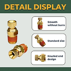 Air Compressor Tank Drain Cock, LIONMAX 1/4'' NPT Brass Tank Drain Valve Replacement Part, 2 PCS