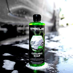 PROJE' Premium Car Care - Ceramic Car Wash Soap - PH Balanced - Deep Cleaning & High Foaming - SiO2 Ceramic Car Shampoo - Works with Foam Cannons, Foam Guns, or Bucket Washes