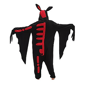 Mothman Halloween Onesie Adult Pajamas Cosplay Animal Homewear Sleepwear Jumpsuit Costume for Women Men