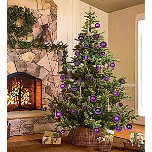 30PCS 2" Christmas Ball Ornaments Shatterproof Purple Christmas Tree Decorations Xmas Tree Balls Halloween Ornaments Décor