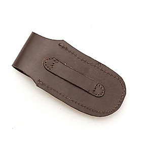 Custom Handmade Leather Genuine Vertical and Horizontal Sheath Folding Pocket Knife Buck 110