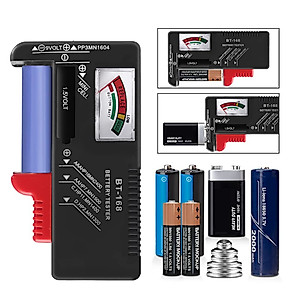VTECHOLOGY 1Pcs Battery Tester Checker, Universal Battery Checker Model BT-168for AA AAA C D 9V 1.5V Button Cell Batteries Smal Electrical Equipment (Requires No Battery for Operating)