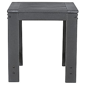 Signature Design by Ashley Amora Outdoor HDPE Patio End Table, Charcoal Gray
