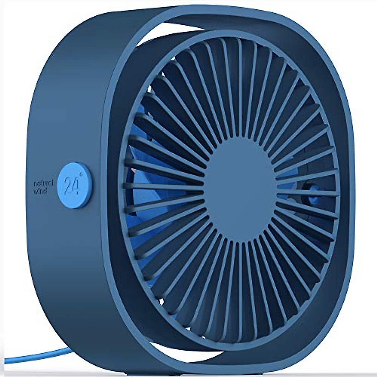 CALKED Birsppy AmuseNd USB Desk Fan Personal USB Power Desktop Fan Ultra-Quiet 3 Speeds 4inch Portable Mini Desk Fan for Bedroom Office Desktop (Blue)