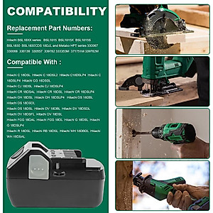 Fancy Buying [2 Pack] 6000mAh 18V Replacement Battery Compatible with Hitachi BSL1815X BSL1830C BSL1815S BSL1830 339782 330139 330557 Lithium-Ion Slide Style Battery