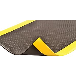 Notrax 417 Bubble Sof-Tred™ with Dyna-Shield® 3' x 12' x 1/2" Anti Fatigue Mat, Slip Resistant Bubble Textured Surface, Ideal for Industrial and Commercial Workplaces, Black/Yellow, 417S0312BY