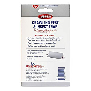 Enoz Trap-N-Kill Spider and Silverfish Sticky Traps, Nontoxic, Made in USA, 6 Count