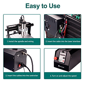 AnoleX 110V 1.5KW CNC Spindle Motor Kits, Φ65mm Air Cooled VFD Spindle with ER11 Collets for CNC Router Machine