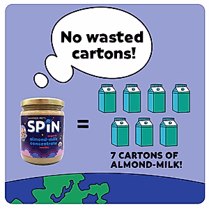 Wilderness Poets SPiN, Organic Almond Milk Concentrate (Vanilla) - 28 Servings - Make Almond Milk or Non-Dairy Creamer for Coffee, Tea, Lattes, Smoothies and Vegan Desserts (16 Ounce)