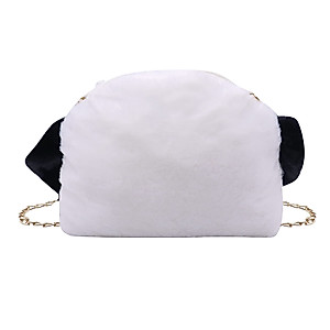 Cute Plush Animal Shoulder Bag for Women Cute Dog Crossbody Purse Fluffy Satchel Shoulder Purse Faux Fur Messenger Bag