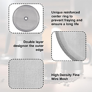 Rukinovi 6 Pieces 4 Inch French Press Filter for 1000 Ml,34 Oz,8 Cup French Press Coffee Maker.Stainless Steel Replacement Parts for French Press Coffee Maker (6)