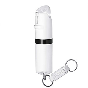 POM Pepper Spray Flip Top Keychain - Maximum Strength OC Spray Self Defenes - 25 Bursts, 10ft Range - Accurate Stream Pattern