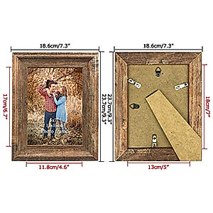 ZBEIVAN 2-Pack 5x7 Picture Frames Set Vintage Brown Family Art Rustic Photo Frame for Tabletop Stand or Wall Hanging