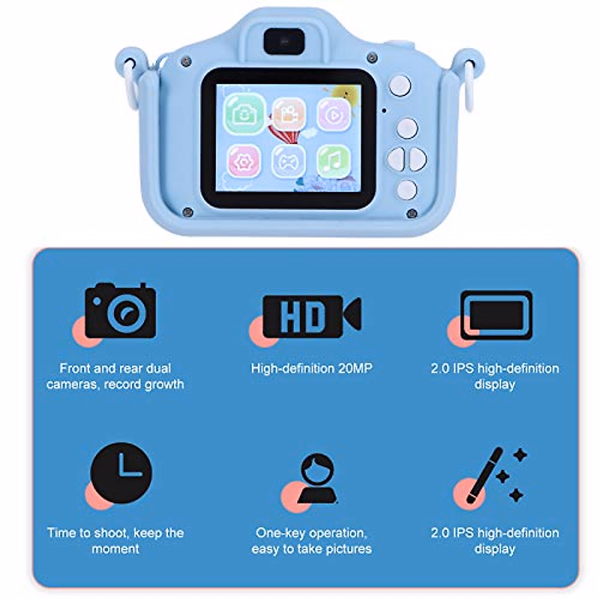 USB Charging Dual-Shot Camera Ultra‑High‑Definition Eye Protection Screen 32GB 2.0inch Screen Photography Tool