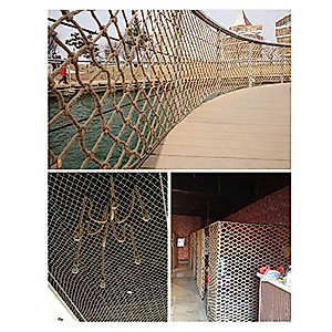 MAGFYLY Banister Guard net Hemp Rope Net, Children's Stairs Anti-Fall Safety Net, Restaurant Bar Partition Net, Photo Wall Decoration Net, Balcony Obstacle Scenic Fence Protection Net 1x9m
