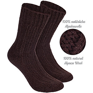 BRUBAKER 4 Pairs of Alpaca Kids Socks 100% Alpaca Wool - Children Baby Winter Socks - Wool Socks for Boys and Girls